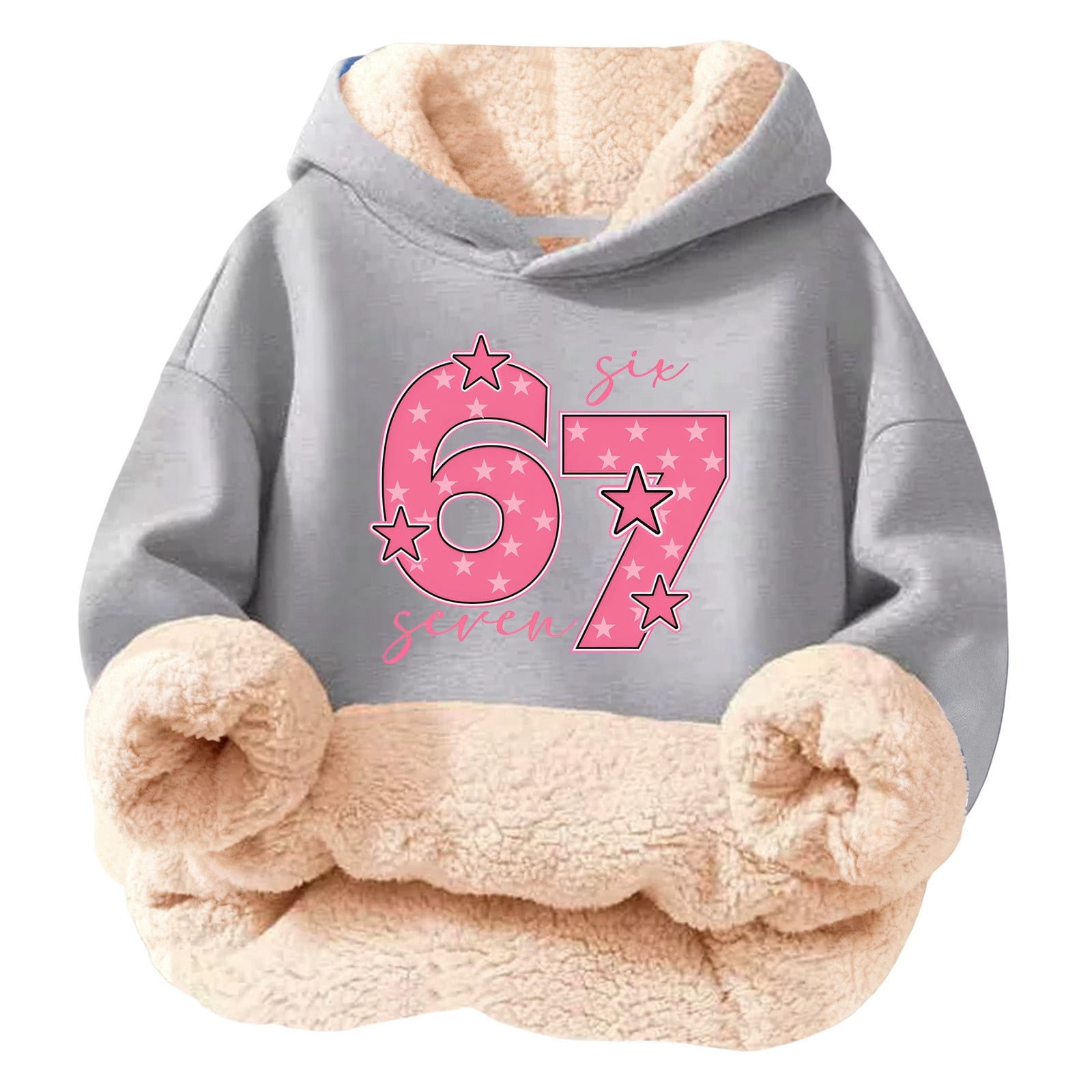 CONZONE Kids Boys Girls 67 Hoodies Number Six Seven Graphic Thick ...