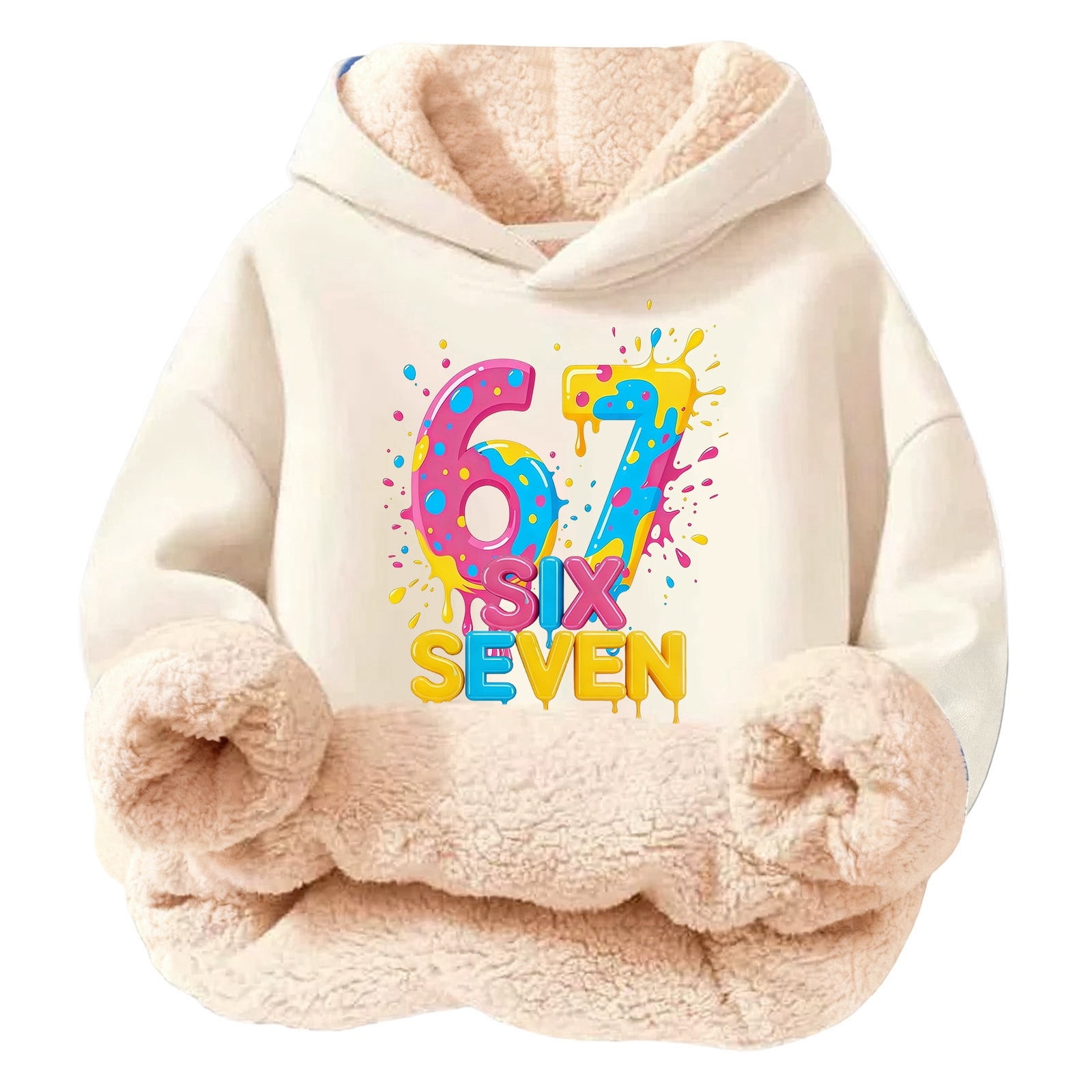 CONZONE Kids Boys Girls 67 Hoodies Number Six Seven Graphic Thick ...