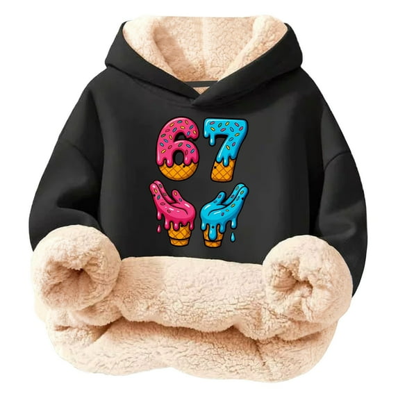 CONZONE Kids Boys Girls 67 Hoodies Number Six Seven Graphic Thick ...