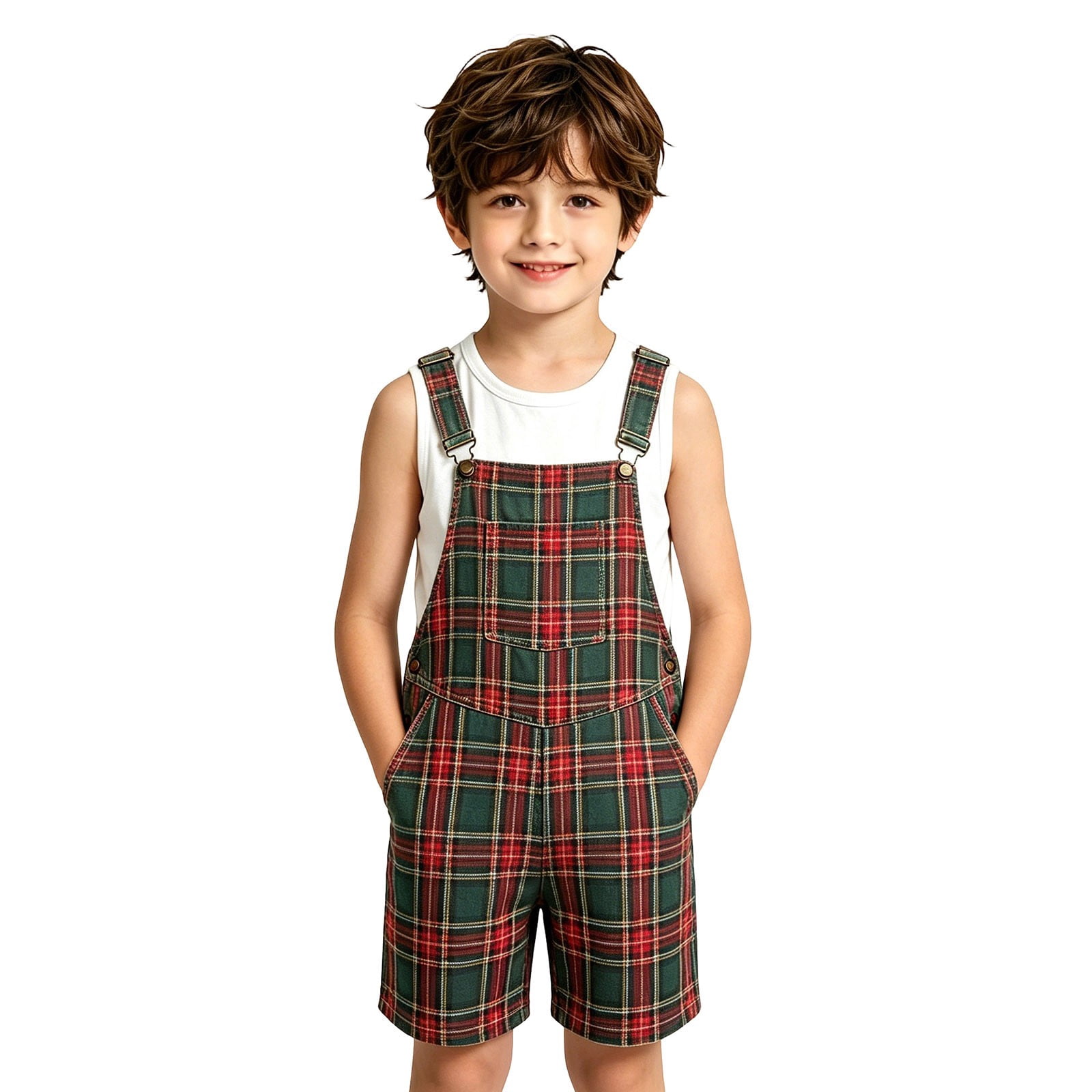 CONZONE Kids Boys Girls Bib Overalls Casual Shortalls For Child ...