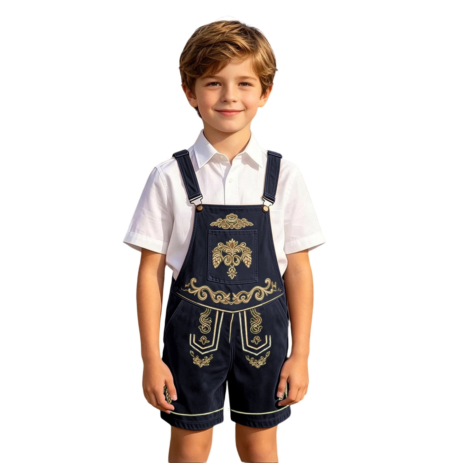 CONZONE Kids Boys Girls Bib Overalls Casual Shortalls For Child Elastic ...