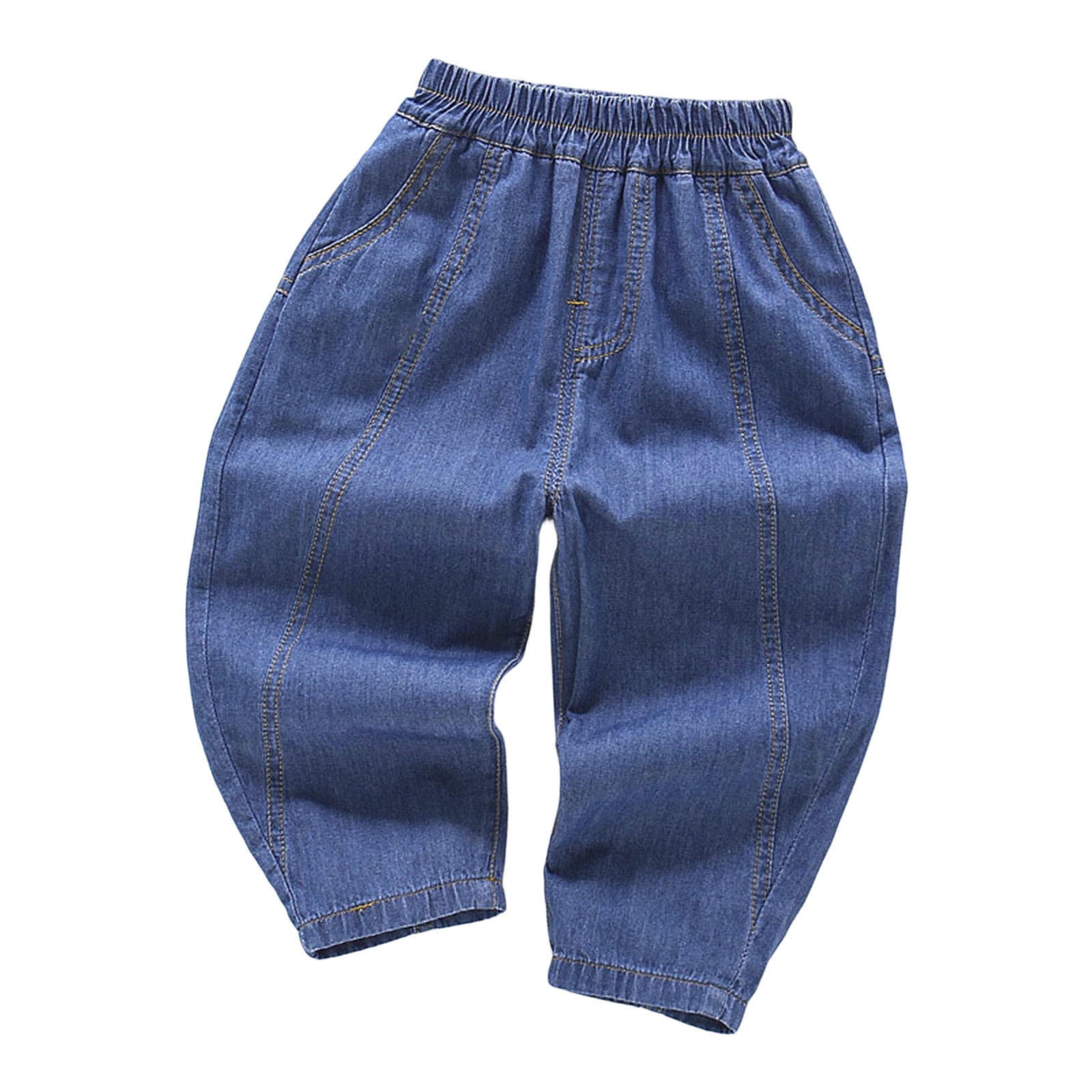 CONZONE Kids Boys Jeans Casual Denim Pants for Kids Elastic Waist Solid ...