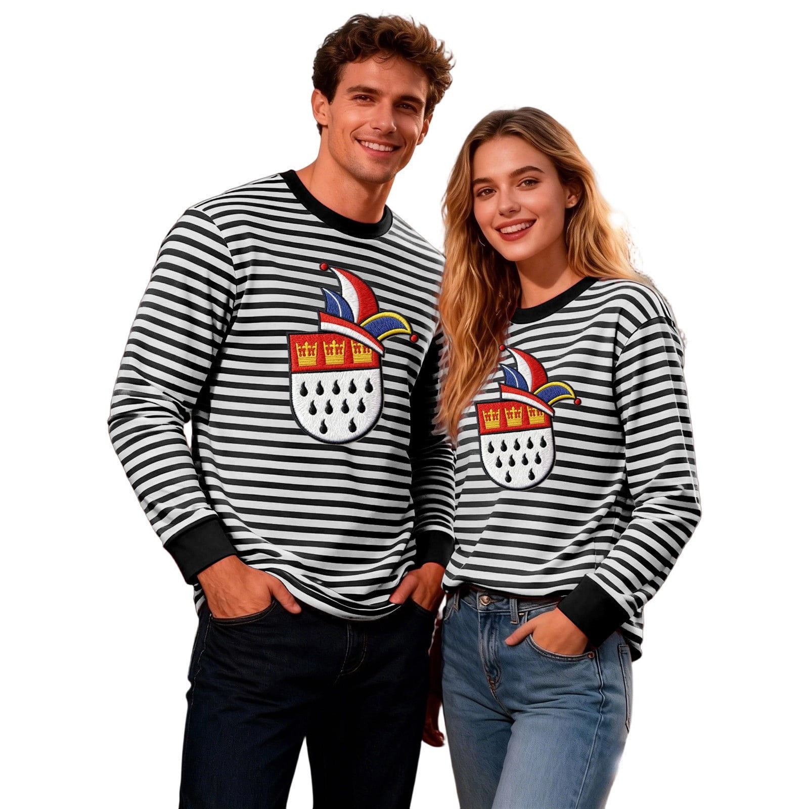 CONZONE Mardi Gras Men's T-Shirts Long Sleeve T Shirts for Men Casual ...