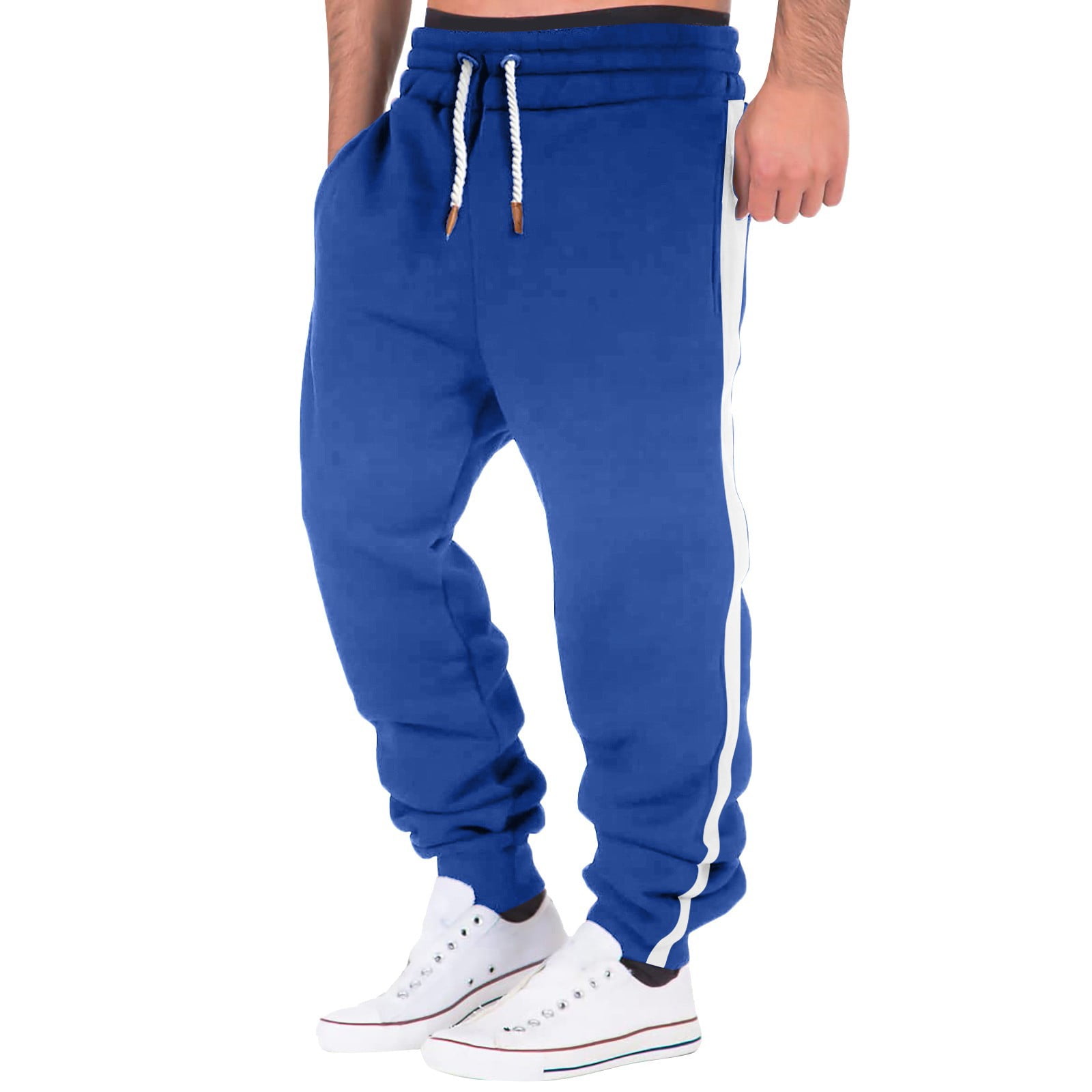 CONZONE Men'S Baggy Sweatpants Casual Straight Leg Fleece Sweat Pants ...