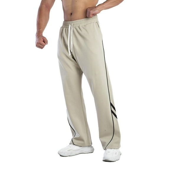 CONZONE Men'S Baggy Sweatpants Casual Wide Leg Gym Pants for Men Solid ...
