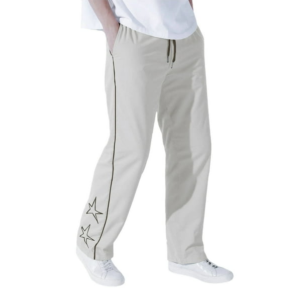 CONZONE Men'S Baggy Sweatpants Casual Wide Leg Sweat Pants for Men Star ...