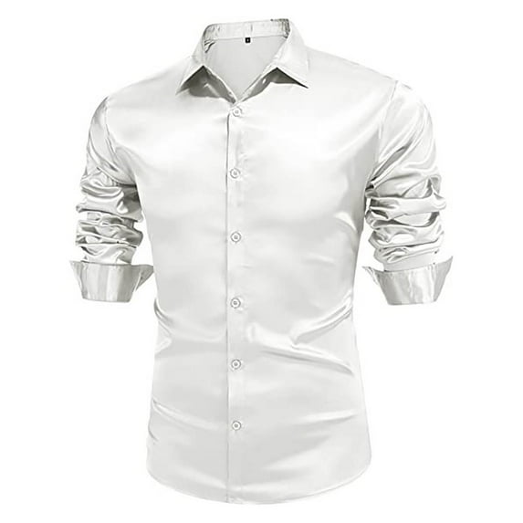 CONZONE Men's 70S Disco Shirts Long Sleeve Shirts For Men Trendy ...