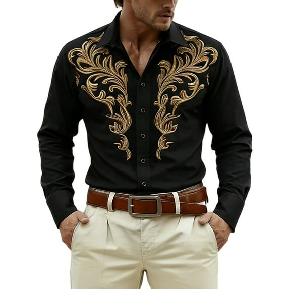 CONZONE Men's Buttons Down Shirts Long Sleeve Shirts For Men Trendy ...