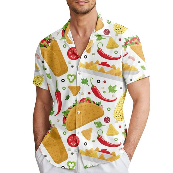 CONZONE Men's Buttons Down Shirts Short Sleeve Shirts For Men Trendy ...