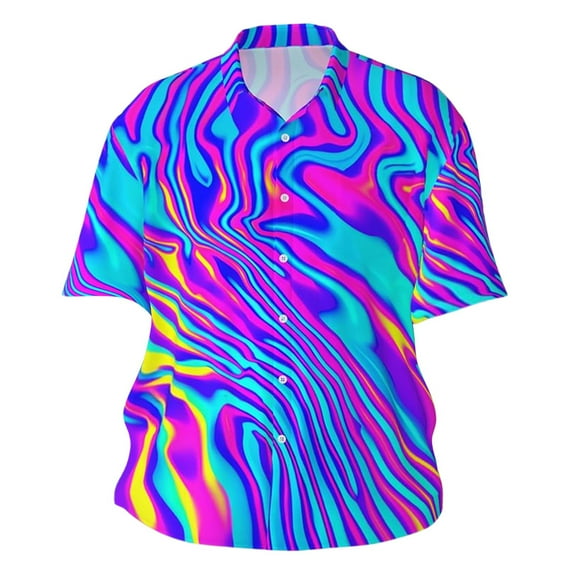 CONZONE Men's Buttons Down Shirts Short Sleeve Shirts For Men Trendy ...