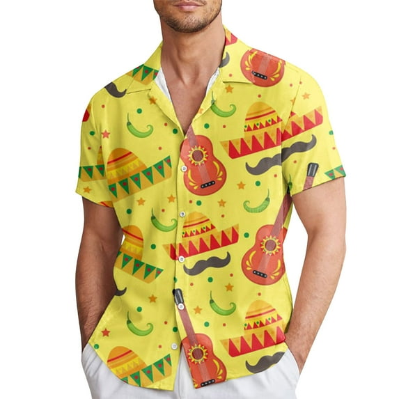 CONZONE Men's Buttons Down Shirts Short Sleeve Shirts For Men Trendy ...