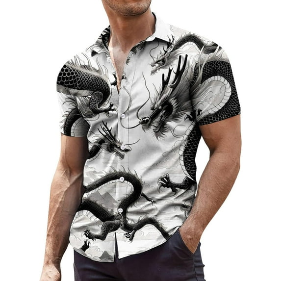 CONZONE Men's Buttons Down Shirts Short Sleeve Shirts For Men Trendy ...