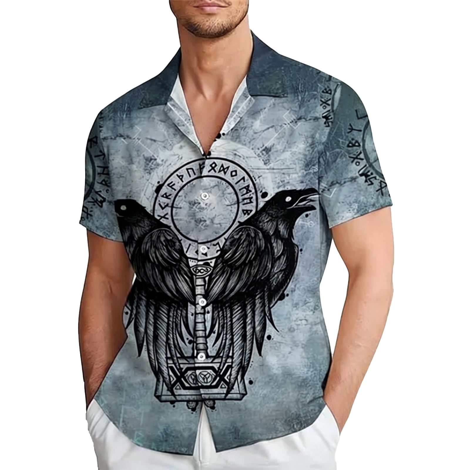 CONZONE Men's Buttons Down Shirts Short Sleeve Shirts for Men Trendy ...