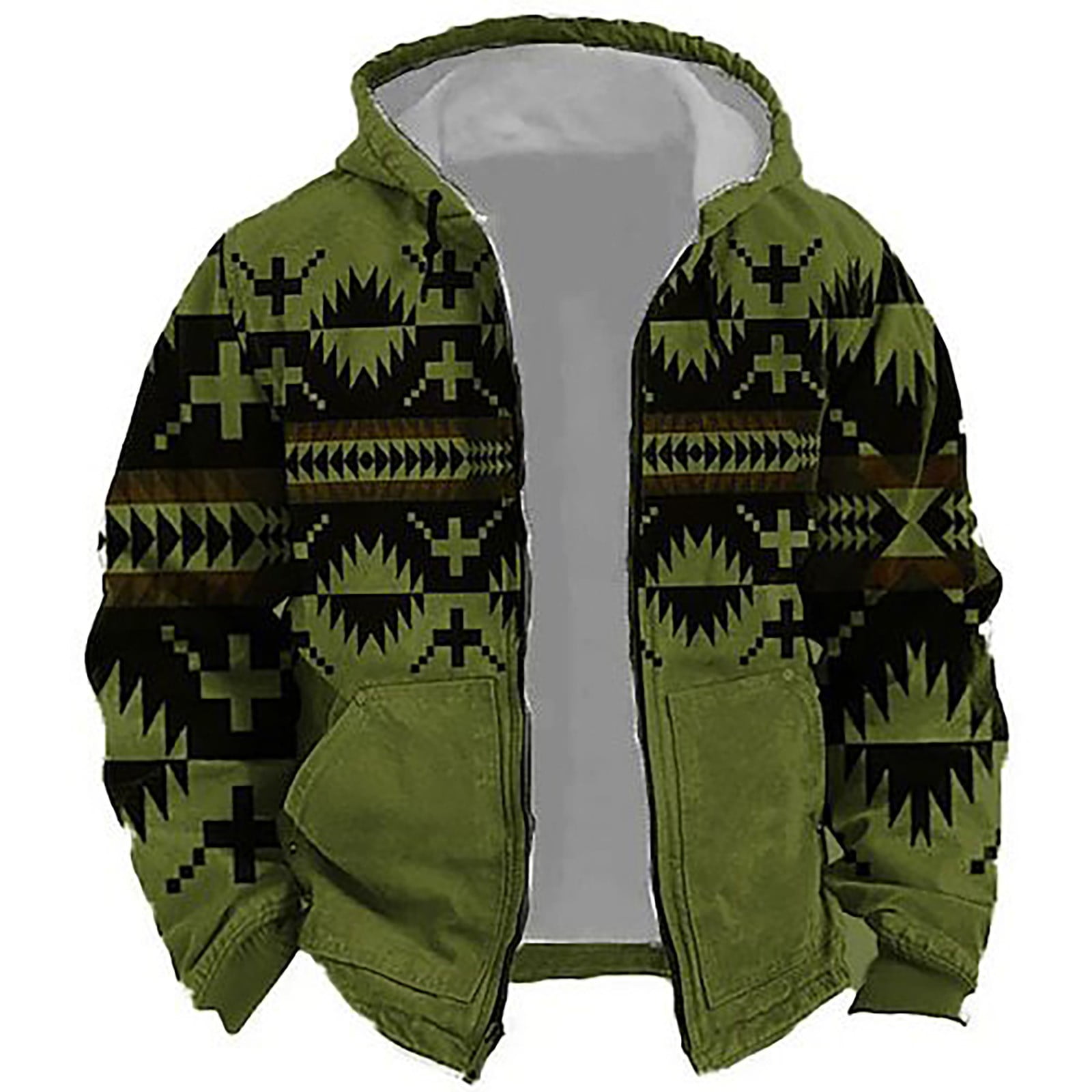 CONZONE Men's Hoodies Fashion Graphic Hoodie For Men Long Sleeve Zip Up ...