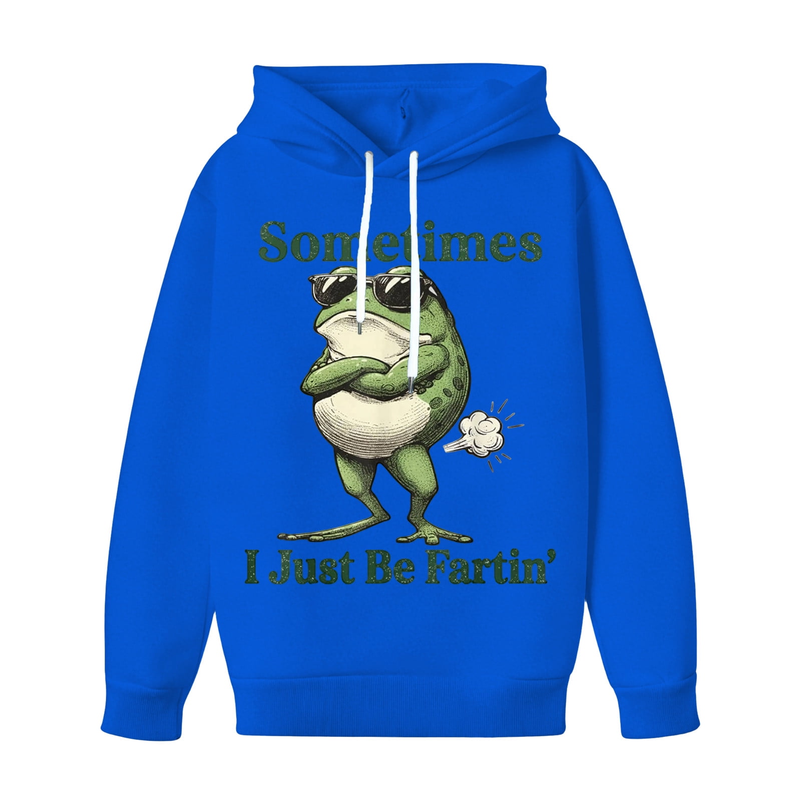 CONZONE Men's Hoodies Frog Letter Graphic Hoodie For Men Long Sleeve ...