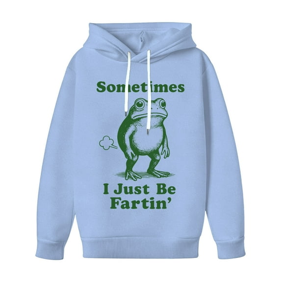 CONZONE Men's Hoodies Frog Letter Graphic Hoodie For Men Long Sleeve ...