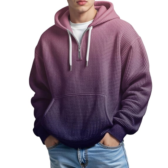 CONZONE Men's Hoodies Gradient Color Hoodie For Men Long Sleeve ...