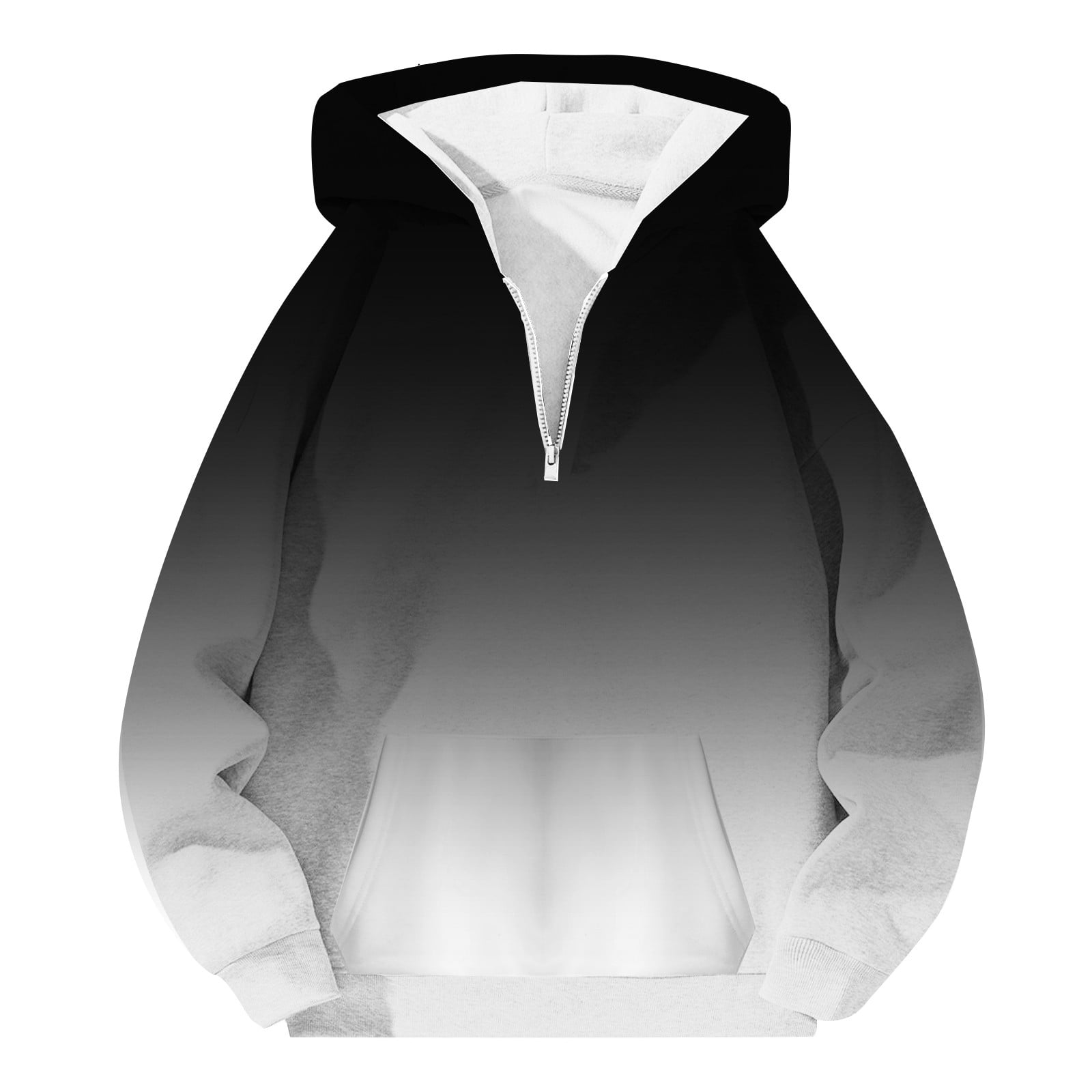 CONZONE Men's Hoodies Gradient Color Hoodie for Men Long Sleeve Half ...