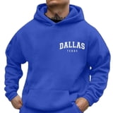 CONZONE Men's Hoodies Letter Graphic Hoodie For Men Long Sleeve ...