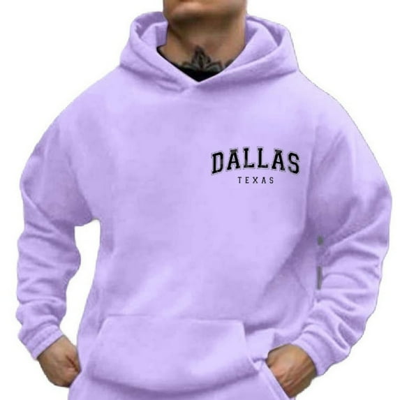 CONZONE Men's Hoodies Letter Graphic Hoodie For Men Long Sleeve ...