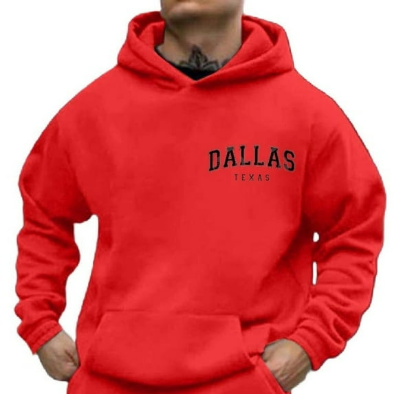 CONZONE Men's Hoodies Letter Graphic Hoodie For Men Long Sleeve ...