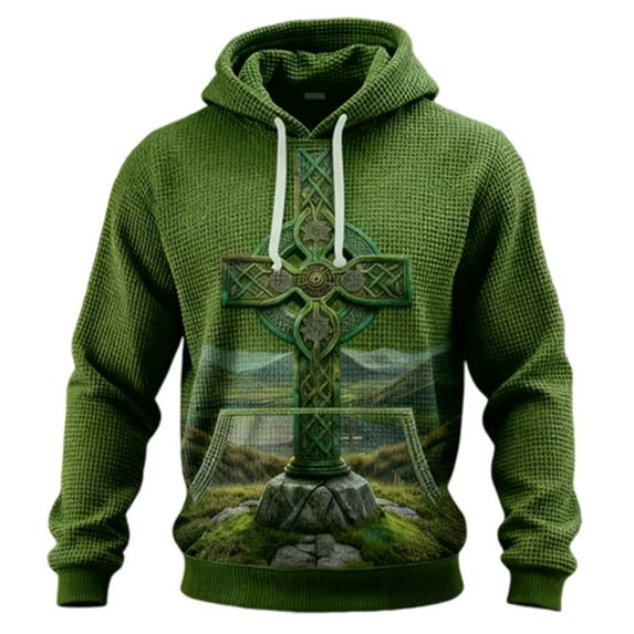 CONZONE Men's St. Patrick's Day Hoodies Casual Graphic Knit Hoodie For ...