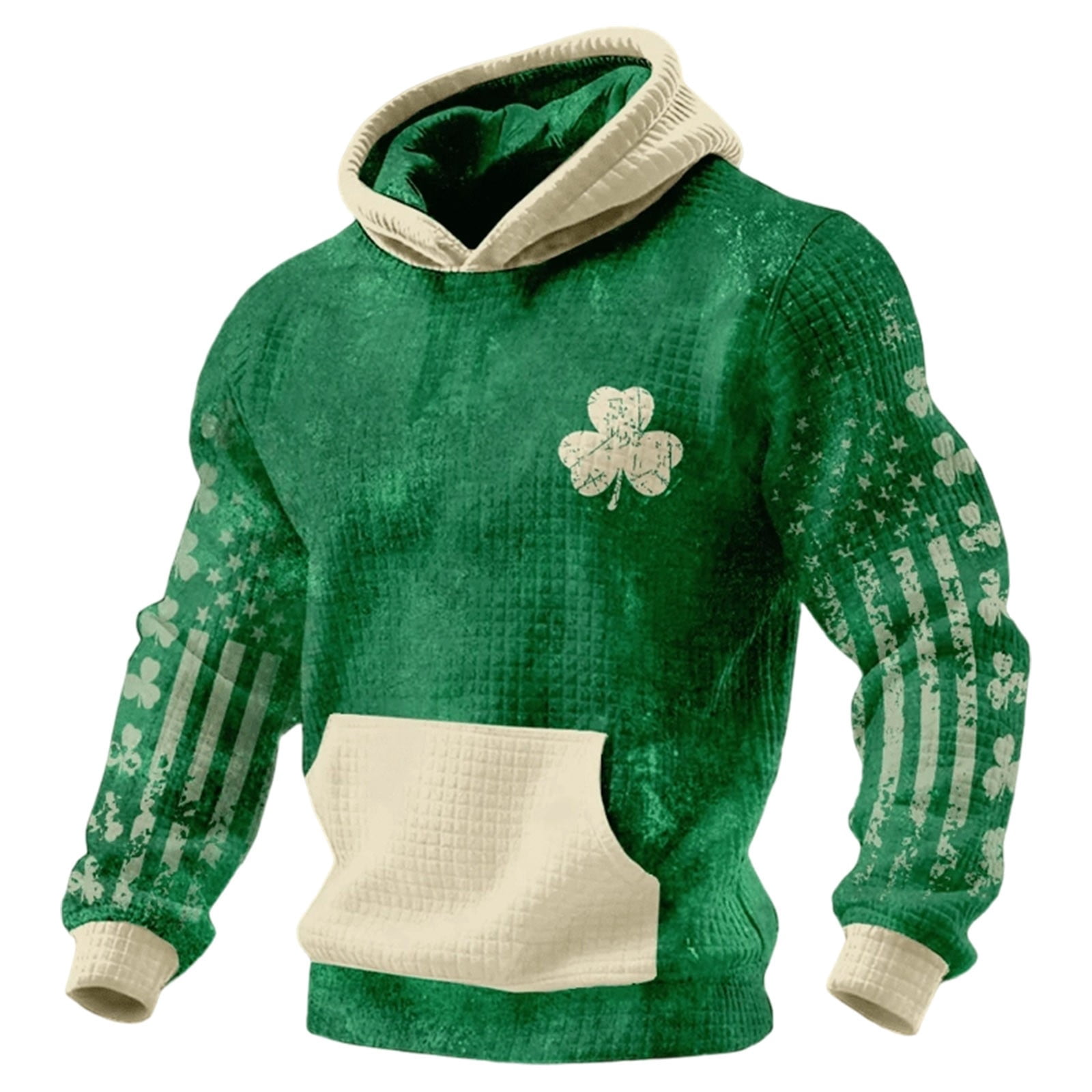CONZONE Men's St. Patrick's Day Hoodies Lucky Clover Graphic Hoodie For ...