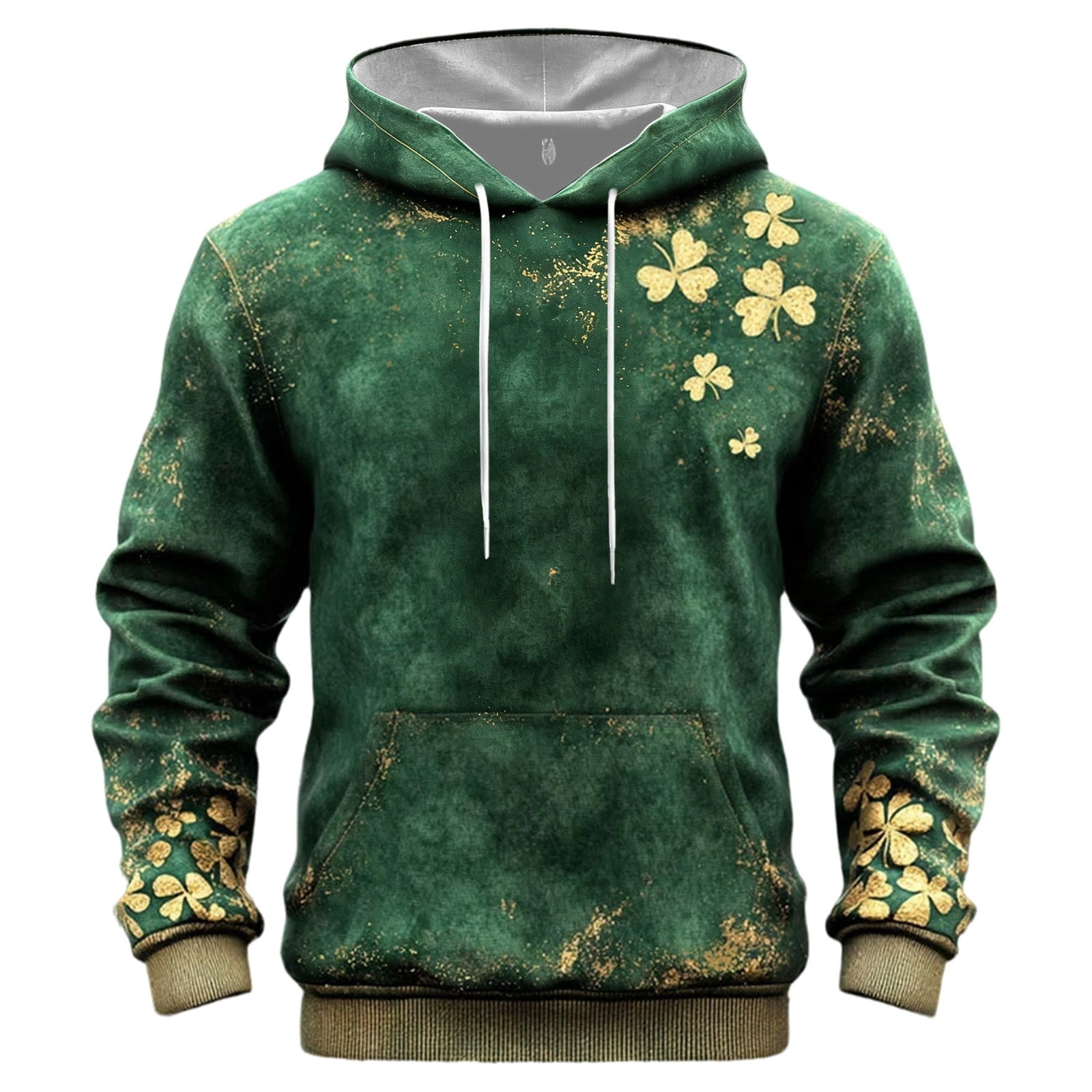 CONZONE Men's St. Patrick's Day Hoodies Clover Graphic Hoodie For Men ...