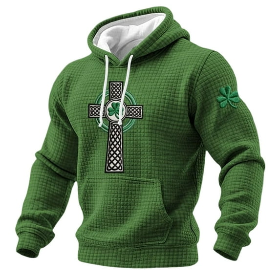 CONZONE Men's St. Patrick's Day Hoodies Lucky Elf Graphic Hoodie For ...