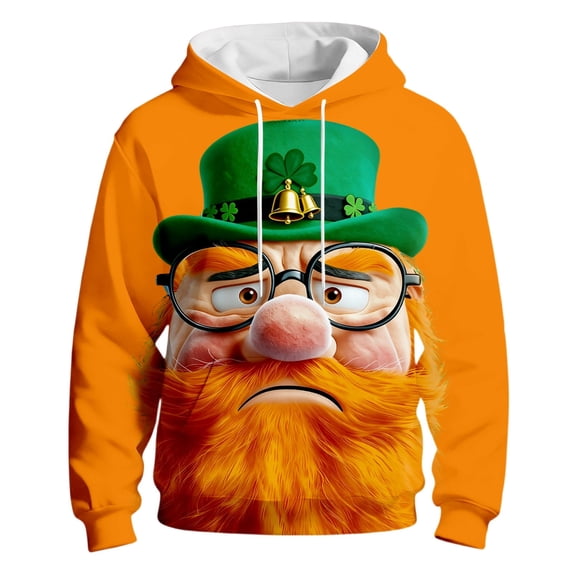 CONZONE Men's St. Patrick's Day Hoodies Lucky Elf Graphic Hoodie For ...