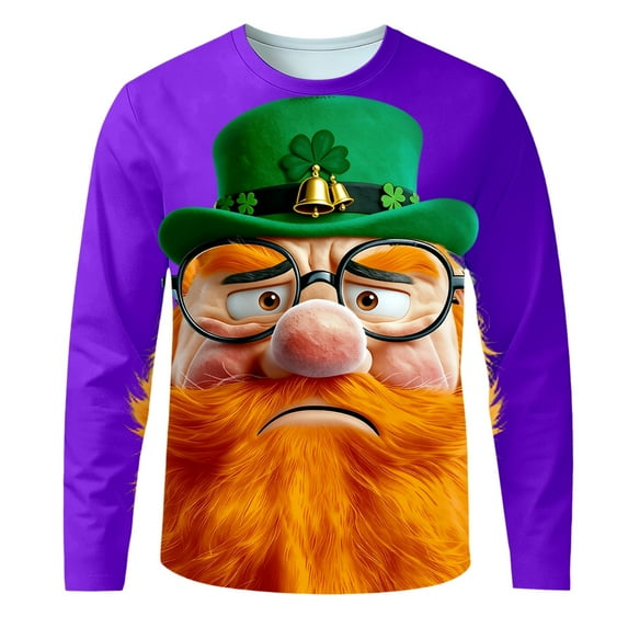 CONZONE Men's St. Patrick's Day T-Shirts Long Sleeve T Shirts for Men ...