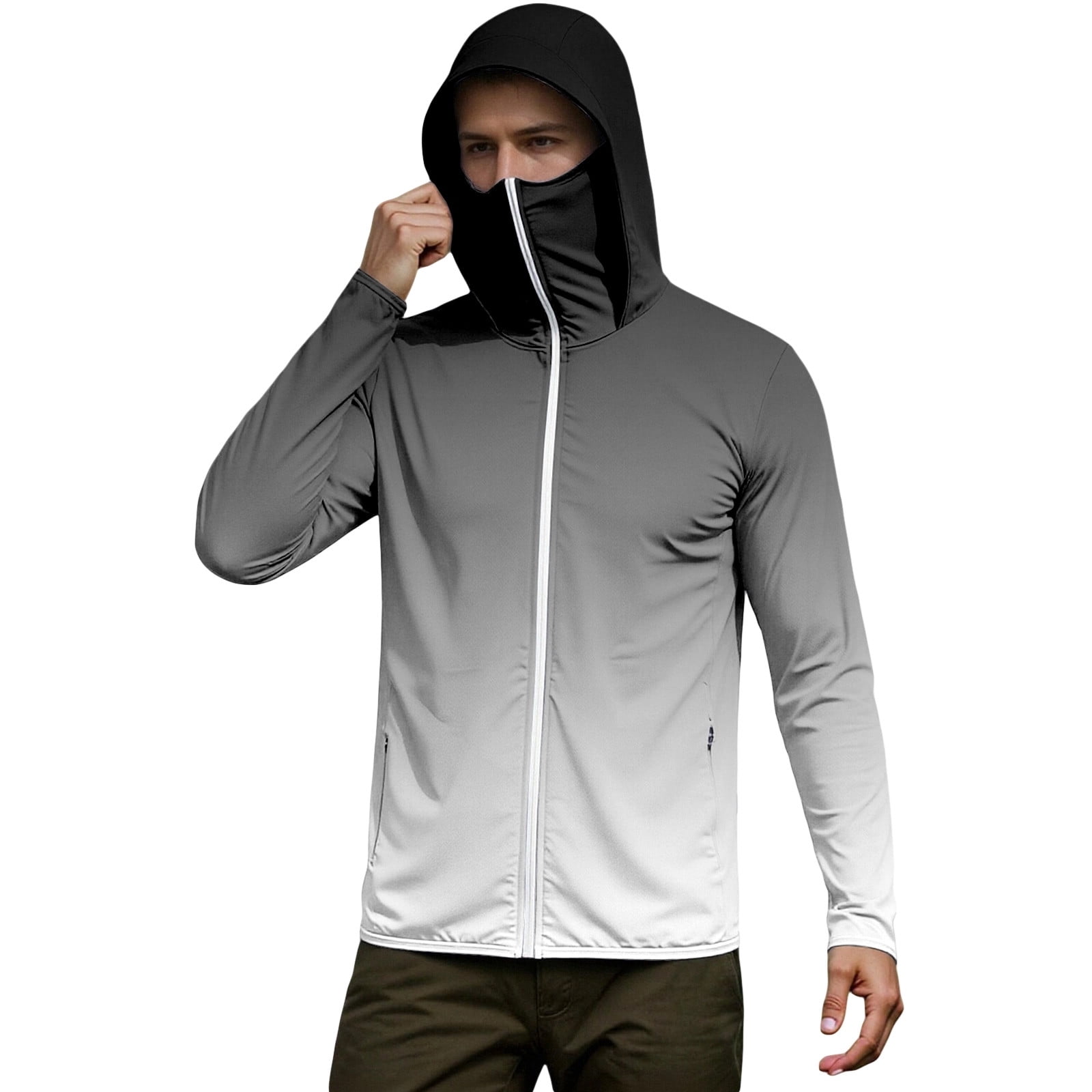 CONZONE Men's Sun Protection Jacket Breathable Cooling Hoodies With ...