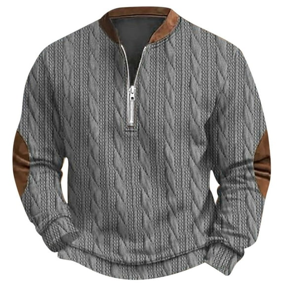 CONZONE Men's Sweatshirts Crewneck Knitted Sweatshirt for Men Casual ...