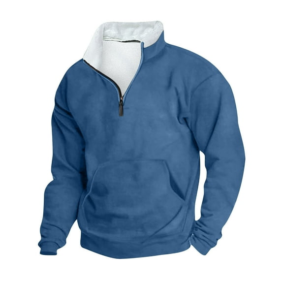 CONZONE Men's Sweatshirts Turtleneck Sweatshirt for Men Solid Color ...