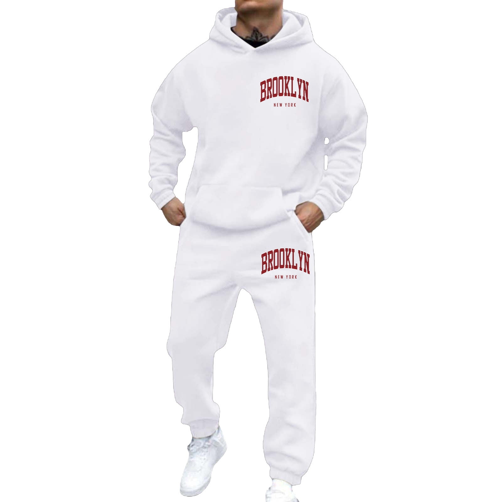 CONZONE Men's Sweatsuit 2 Piece Sets Casual Men's Jogging Tracksuit Set ...