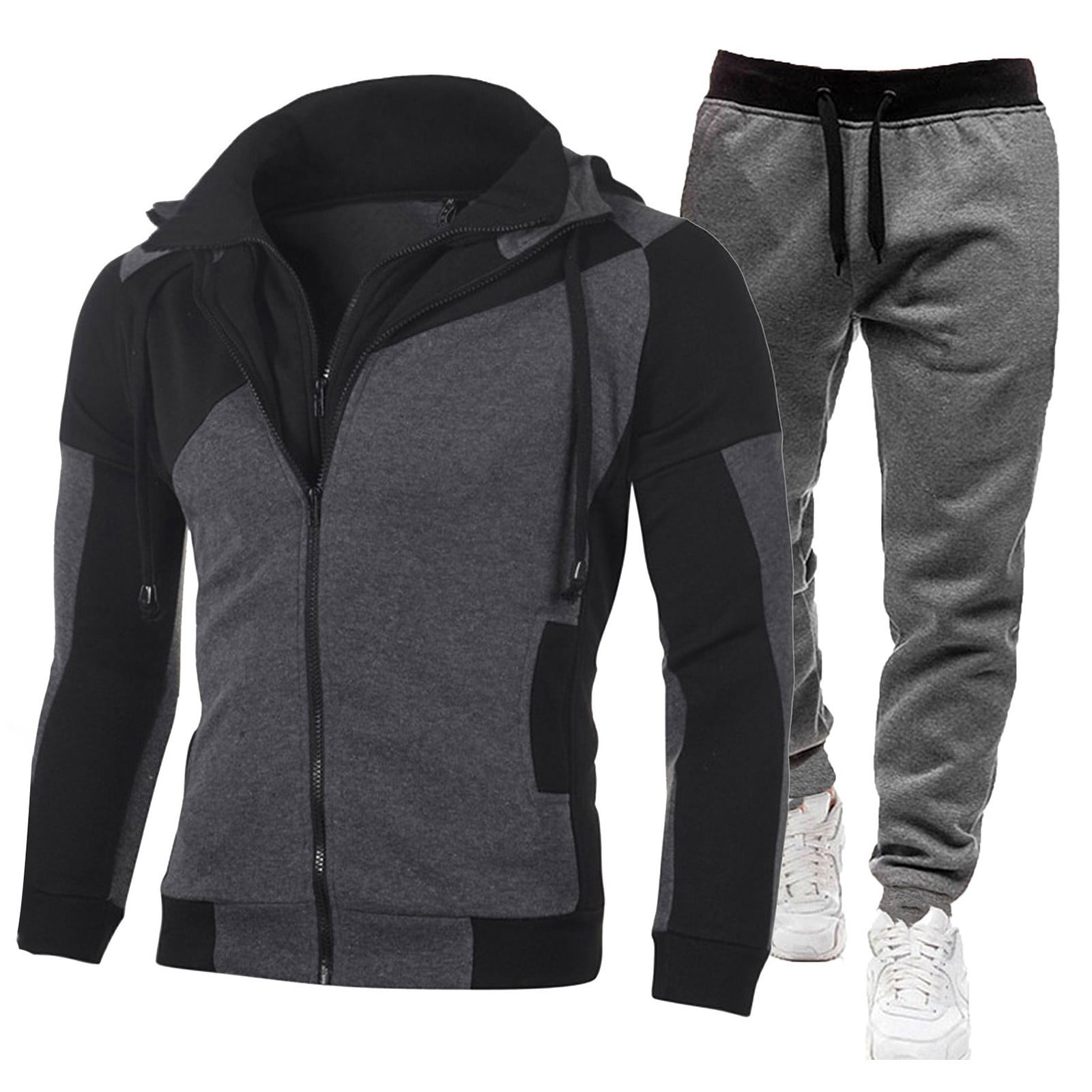 CONZONE Men's Sweatsuit 2 Piece Sets Casual Men's Jogging Tracksuit Set ...