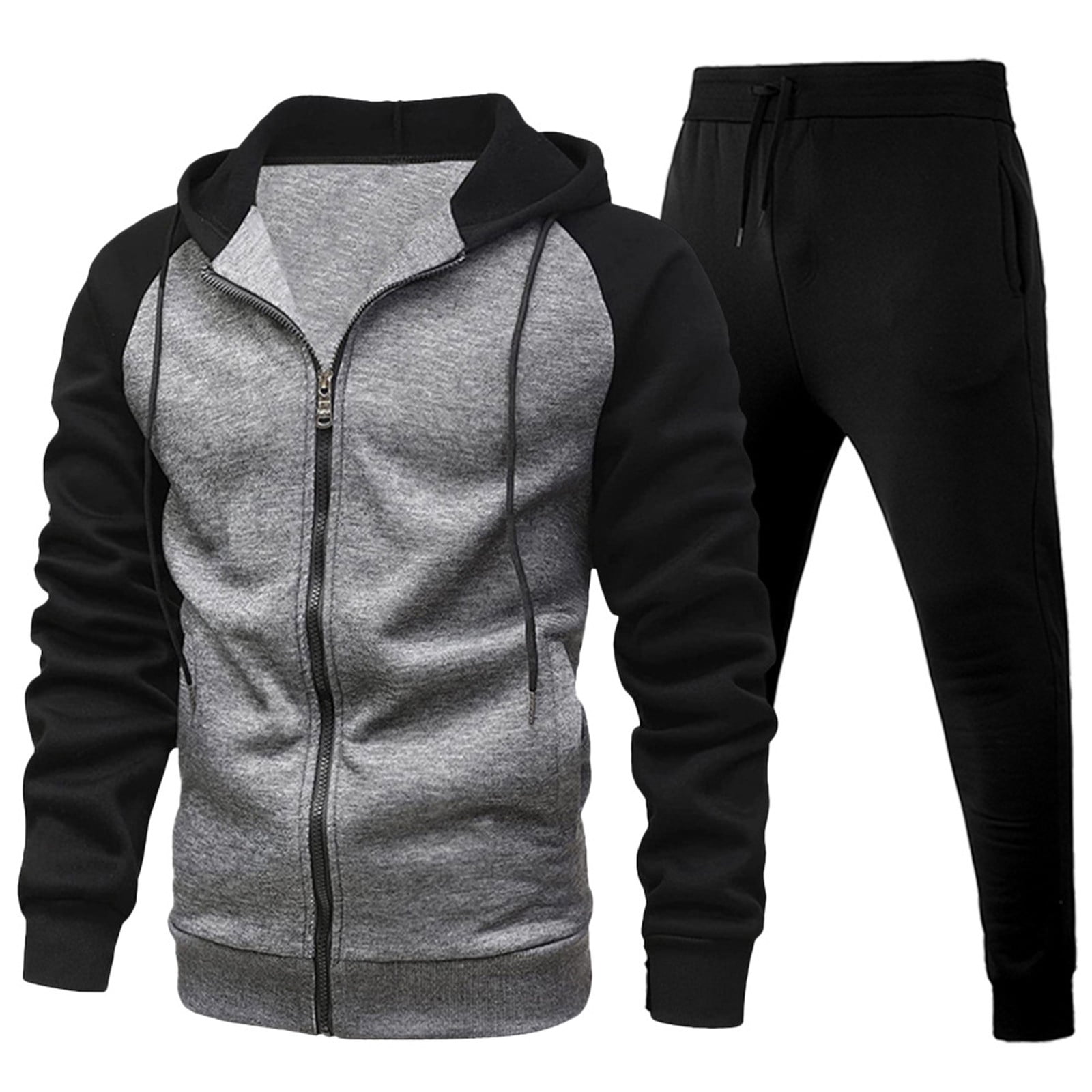 CONZONE Men's Sweatsuit 2 Piece Sets Casual Men's Jogging Tracksuit Set ...