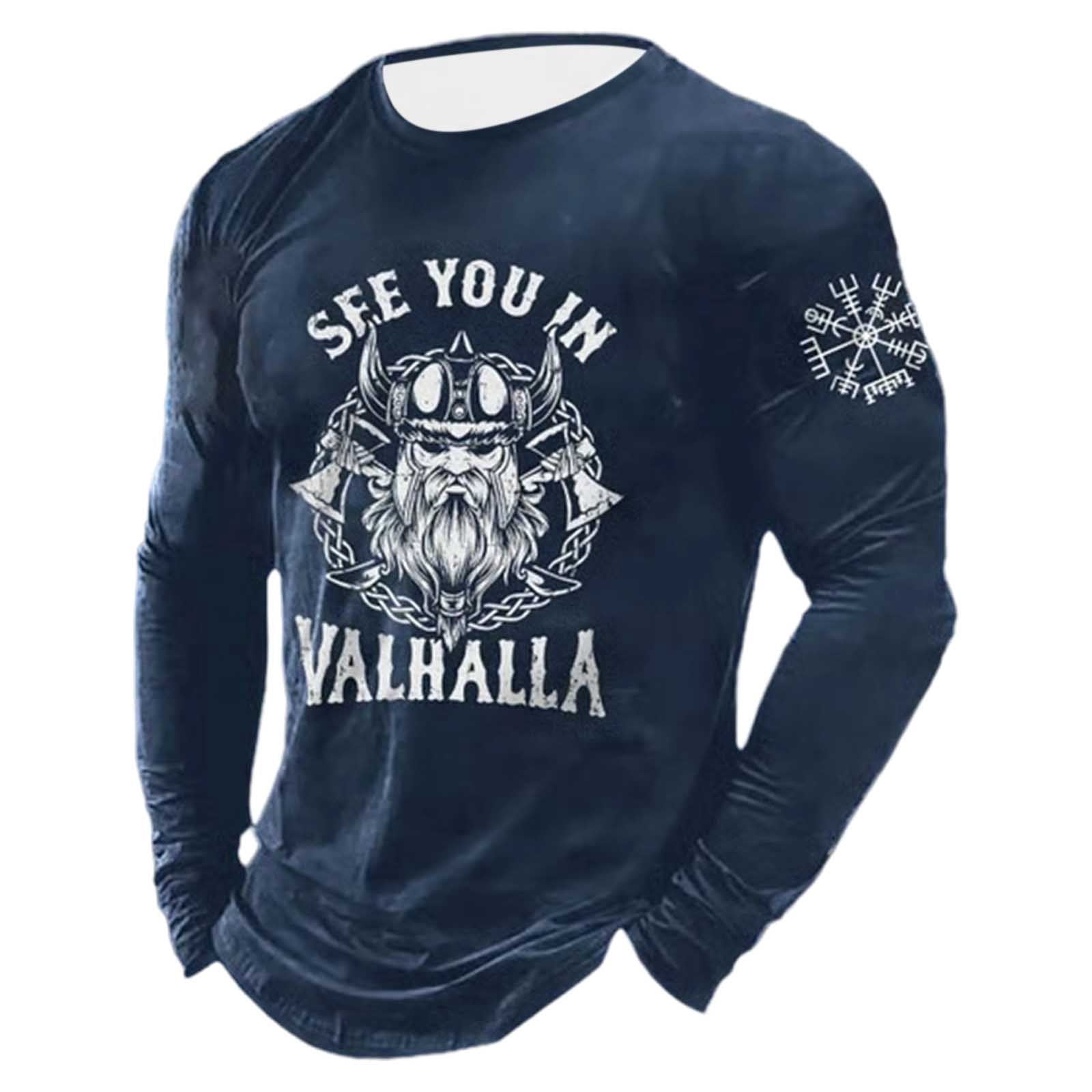 CONZONE Men's T-Shirts Long Sleeve T Shirts for Men Casual Crew Neck ...