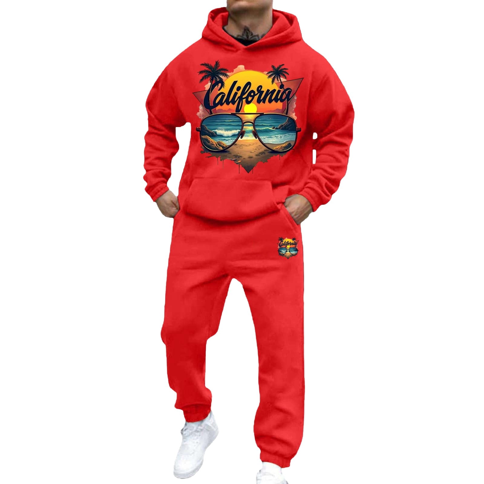 CONZONE Men's Tracksuit Sets Casual 2 Peice Sweatsuit Set for Men ...