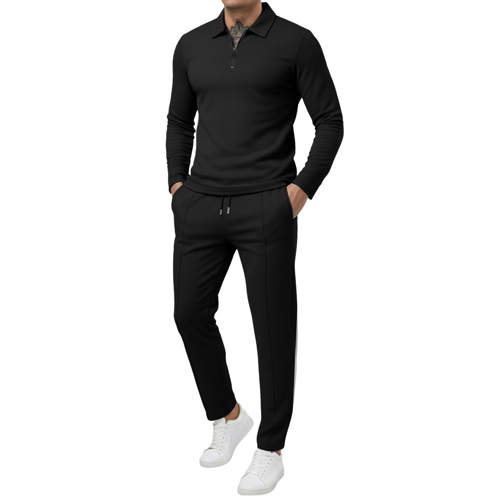 CONZONE Men's Tracksuit Sets Casual 2 Peice Sweatsuit Set for Men Solid ...