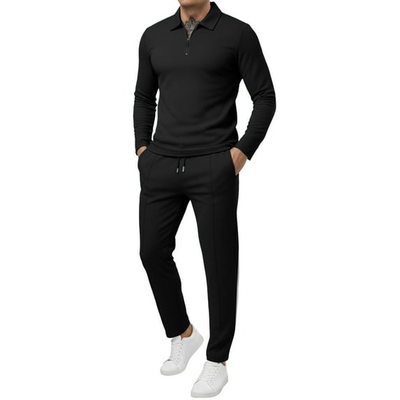 CONZONE Men's Tracksuit Sets Casual 2 Peice Sweatsuit Set for Men Solid ...