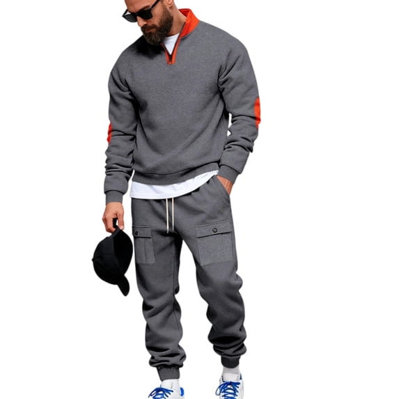 CONZONE Men's Tracksuit Sets Casual 2 Peice Sweatsuit Set for Men Solid ...