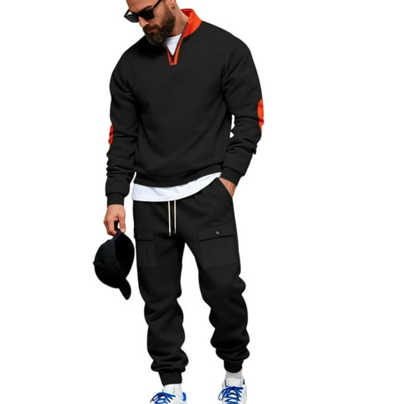 CONZONE Men's Tracksuit Sets Casual 2 Peice Sweatsuit Set for Men Solid ...