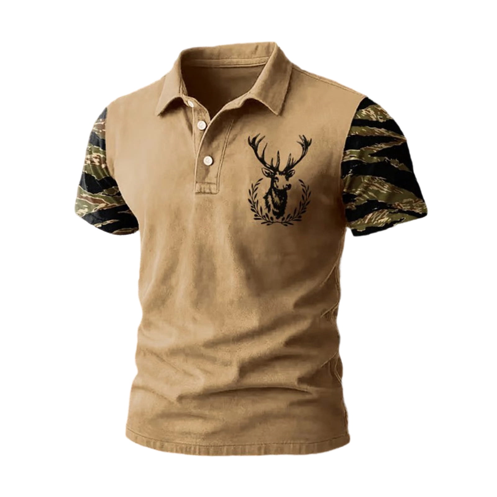 CONZONE Men's Western Cowboy Polo Shirt Short Sleeve Casual Polo Shirt ...