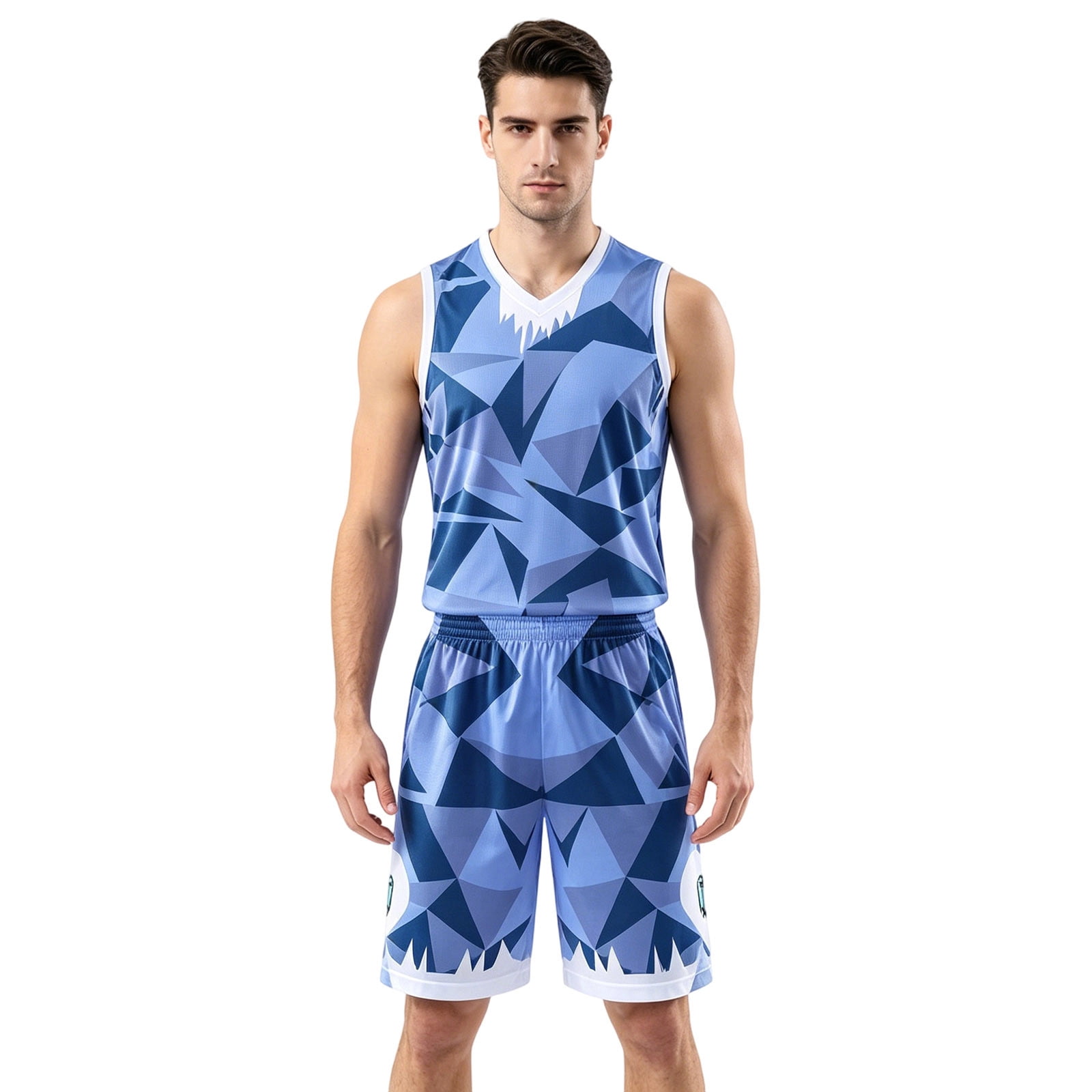 CONZONE Mens 2 Peice Basketball Outfits Graphic Sleeveless Workout ...