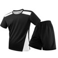 CONZONE Mens 2 Peice Short Set Patchwork Color Short Sleeve Workout ...