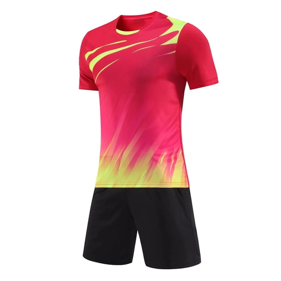 CONZONE Mens 2 Peice Soccer Outfits Graphic Short Sleeve Workout Tshirt ...