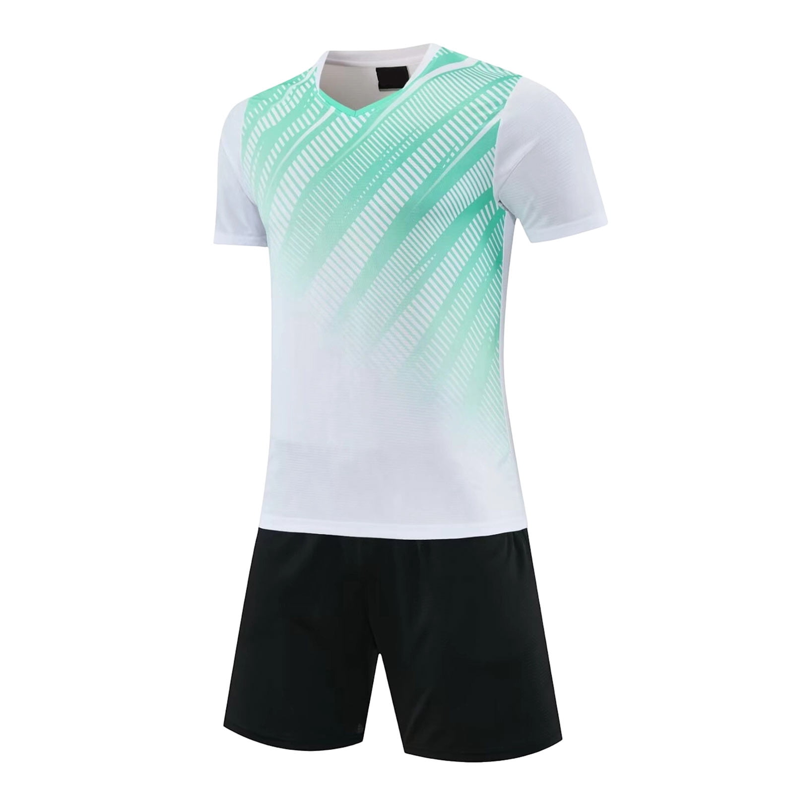 CONZONE Mens 2 Peice Soccer Outfits Graphic Short Sleeve Workout Tshirt ...