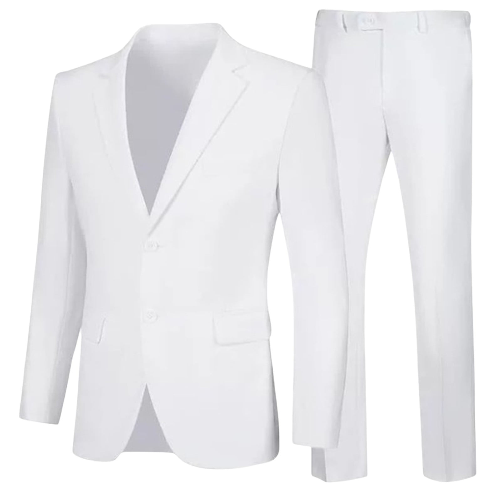 CONZONE Mens 2 Piece Suits Casual Men's Blazer Suit Solid Color Buttons ...