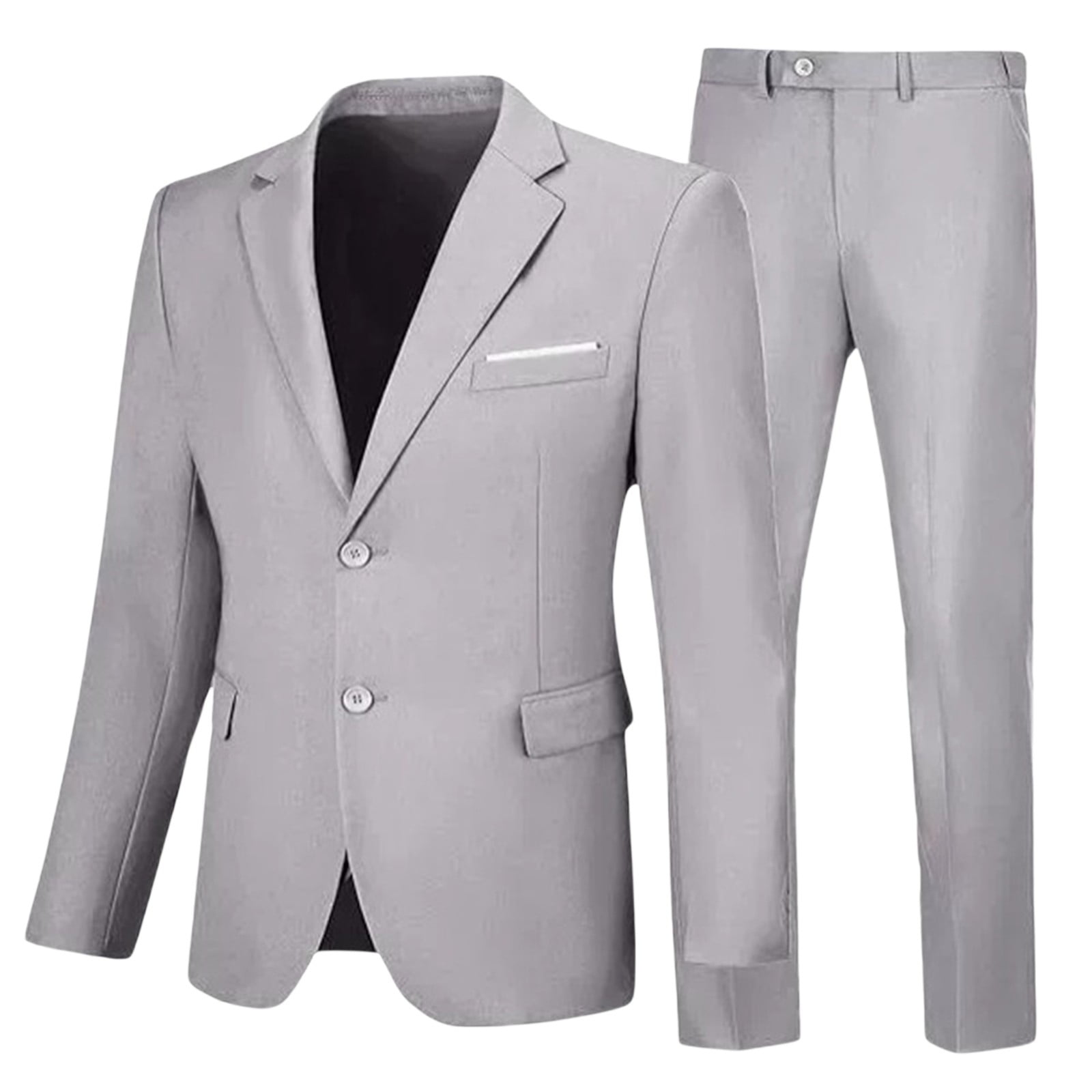 CONZONE Mens 2 Piece Suits Casual Men's Blazer Suit Solid Color Buttons ...